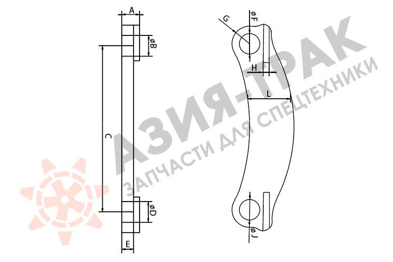Купить Тяга трапеции (линк) ковша Hanix H35-2 по лучшей цене с ...